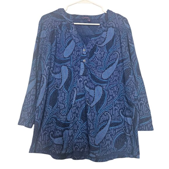 fresh produce | Tops | Fresh Produce Womens Sz Xl Tunic Blue Paisley 0 ...
